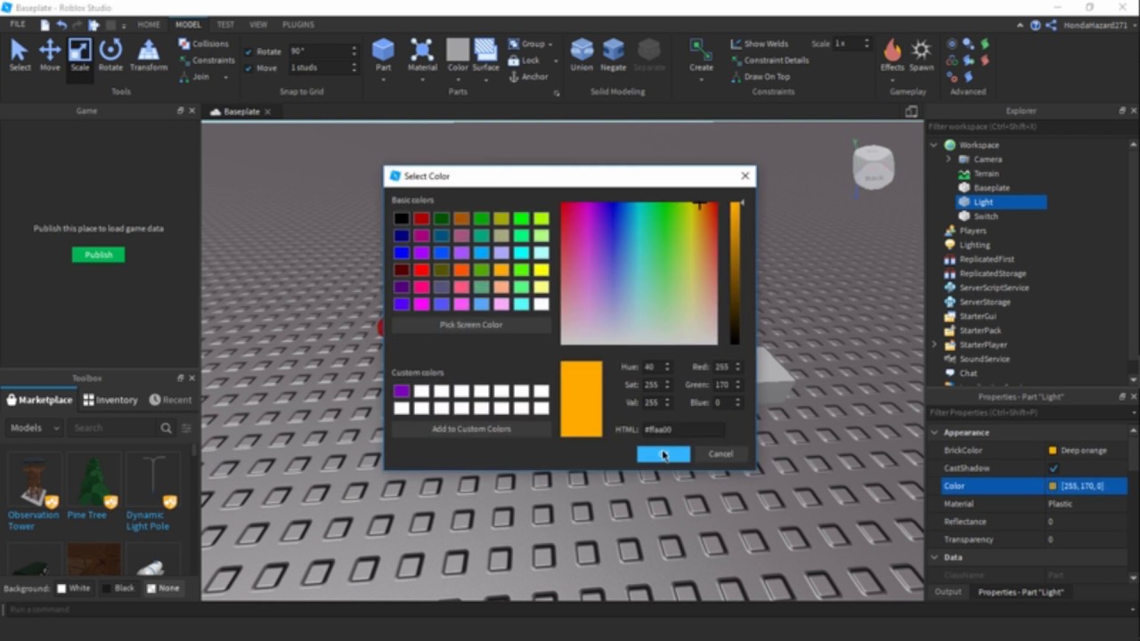 How To Make a Light Switch in Roblox Studio - YouTube