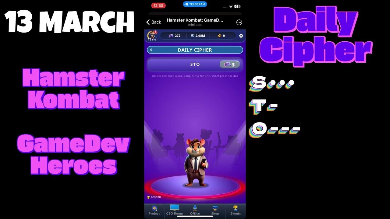 13 March Hamster Kombat GameDev Heroes Daily Cipher - YouTube