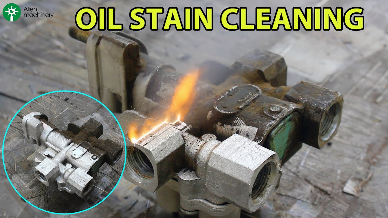 200W Pulsed Laser Cleaning Machine: Demonstration of Oil Stain Cleaning ...