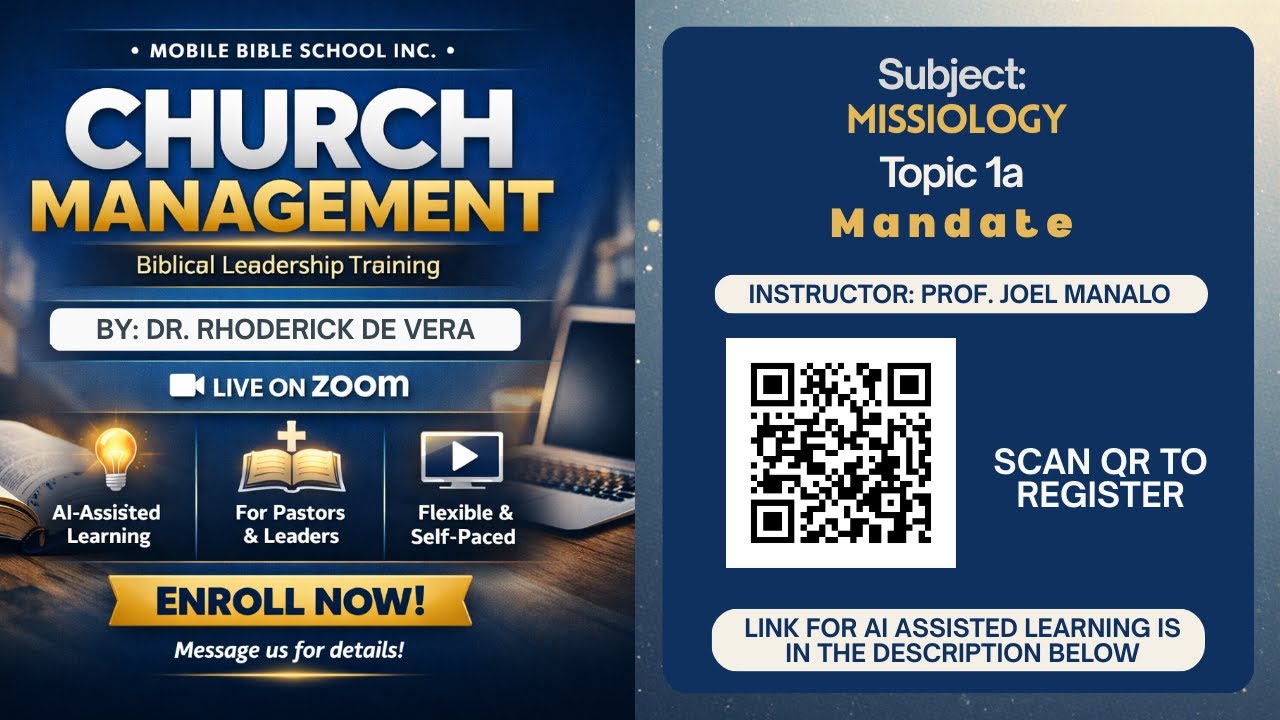 CM01A - MISSIOLOGY - MANDATE 01 - CHURCH MANAGEMENT 1 - YouTube