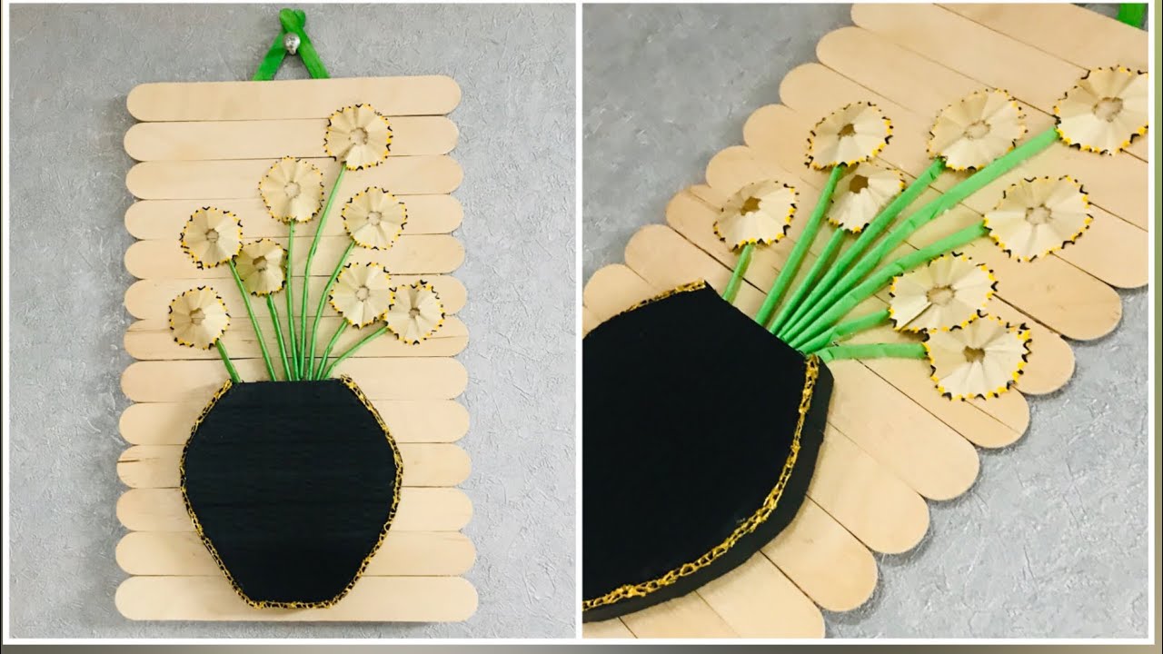 DIY | How to make beautiful flowers with pencil waste | Room decor ...