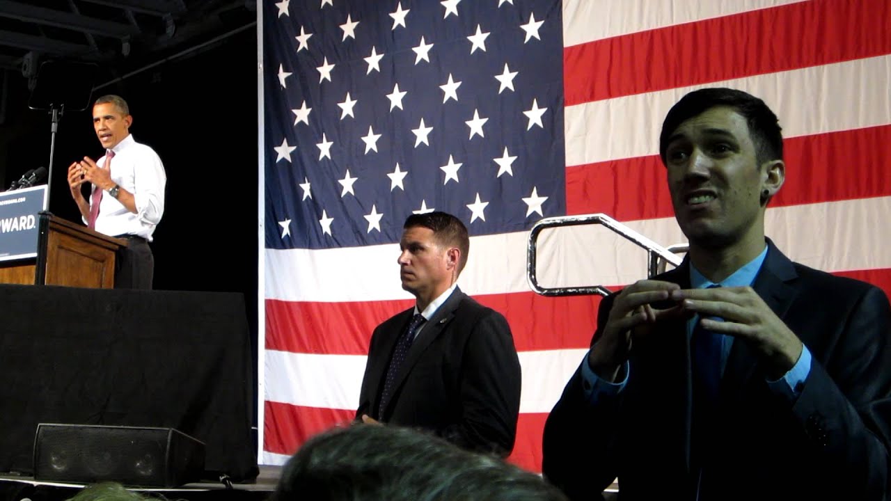 President Obama Speech at Rollins College with ASL Interpreter- Adam ...