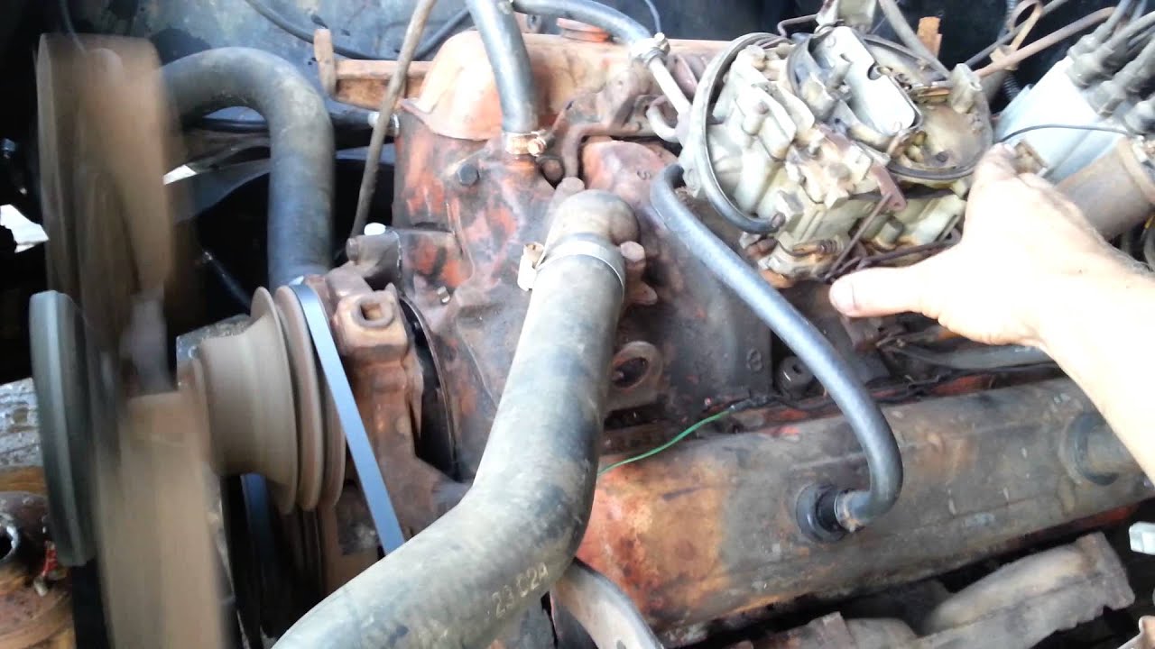 1972 chevy 350 in my 67' gmc first start up in years - YouTube