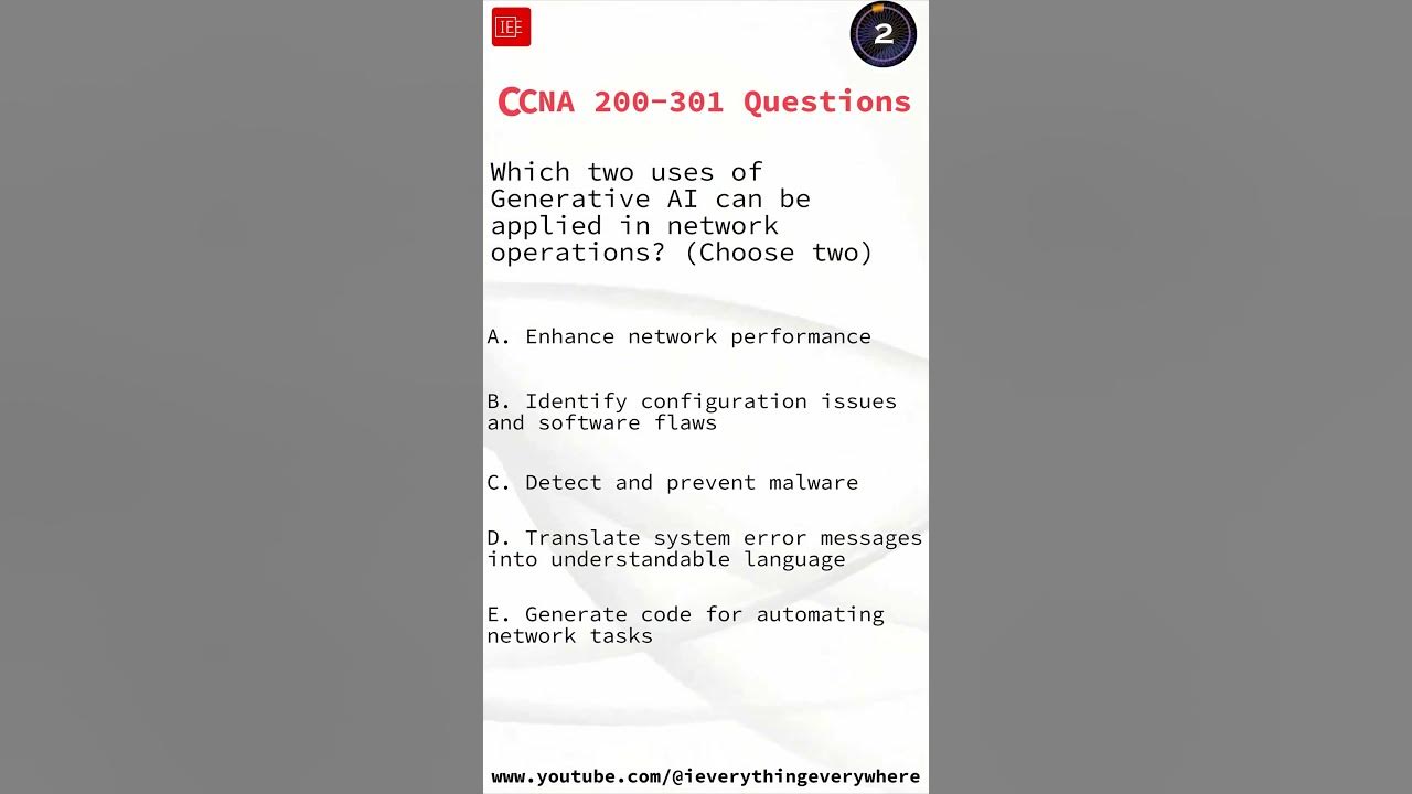 CCNA 200 301 Questions // Question 010 // #ccna200301 #ccna #ccnaexam #ccna_questions - YouTube
