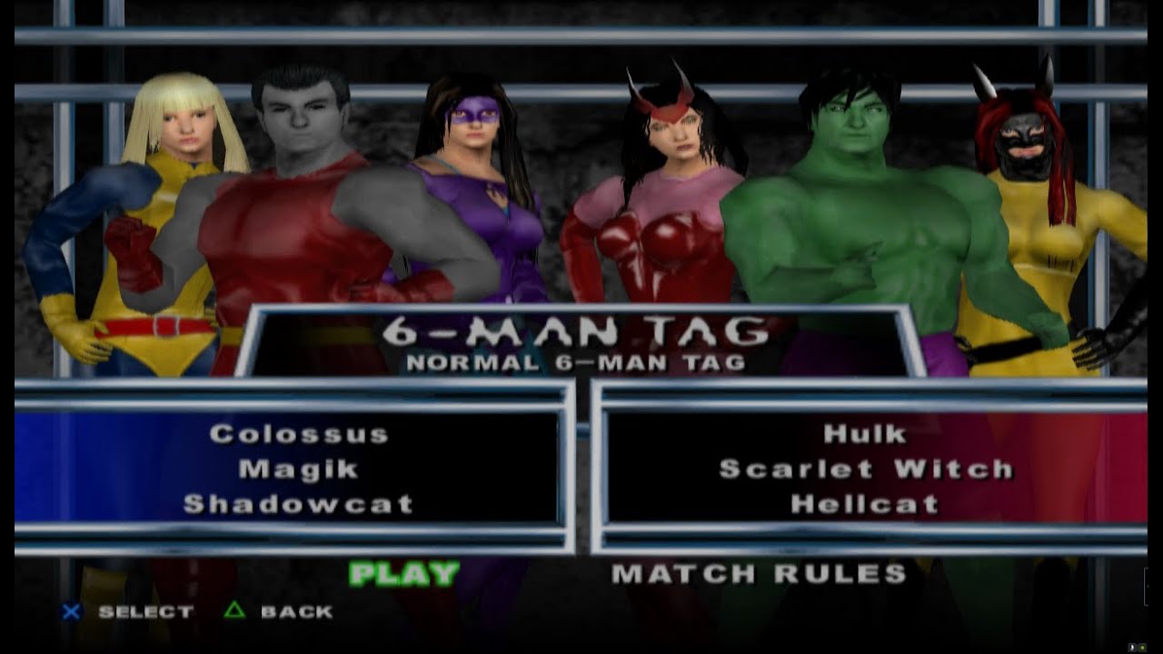 WWE: Here Comes The Pain - Hulk/Scarlet Witch/Hellcat vs Colossus/Magik ...