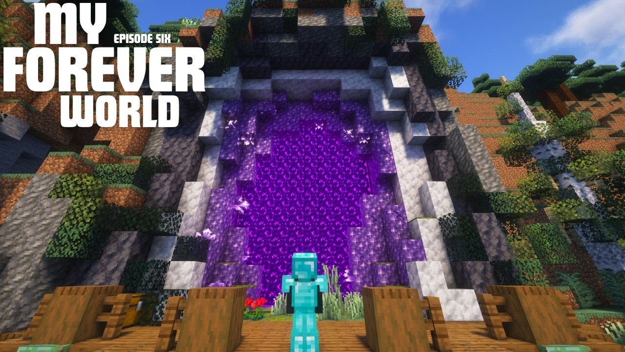 I made a GIANT geode for my Nether Portal in my forever world, episode ...