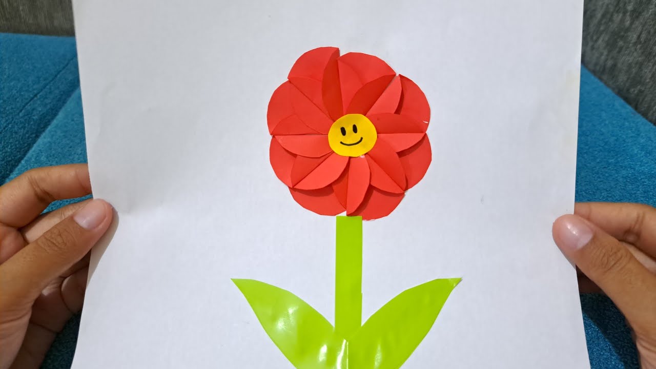 Bunga Origami Pola Lingkaran / Kerajinan Tangan Anak TK PAUD SD Tema Tanaman Sub Tema Tanaman ...