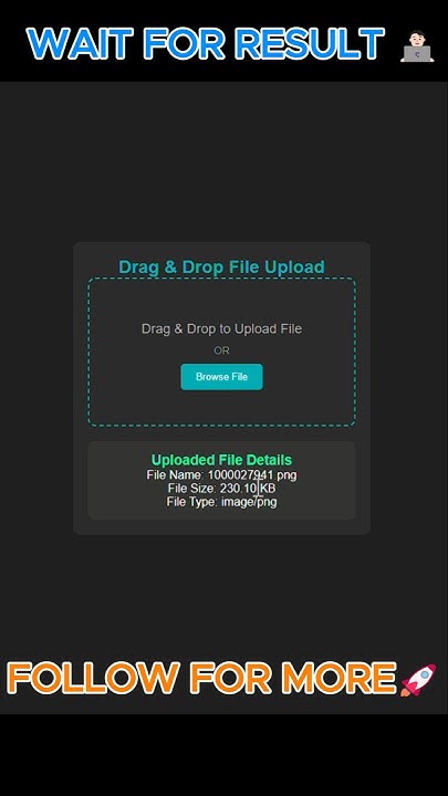 Drag & Drop File Uploader using html css & Javascript #coding #programming #viralshorts - YouTube