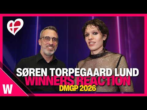 🇩🇰 Søren Torpegaard Lund reacts after winning Dansk Melodi Grand Prix 2026 with \