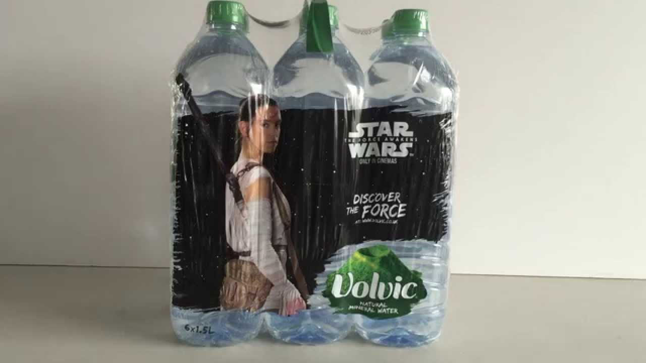 STAR WARS THE FORCE AWAKENS - VOLVIC WATER - KYLO REN & REY PACK - YouTube