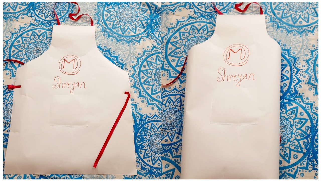 How to Make Master Chef Apron with Paper | Easy Chef Apron for Kids ...