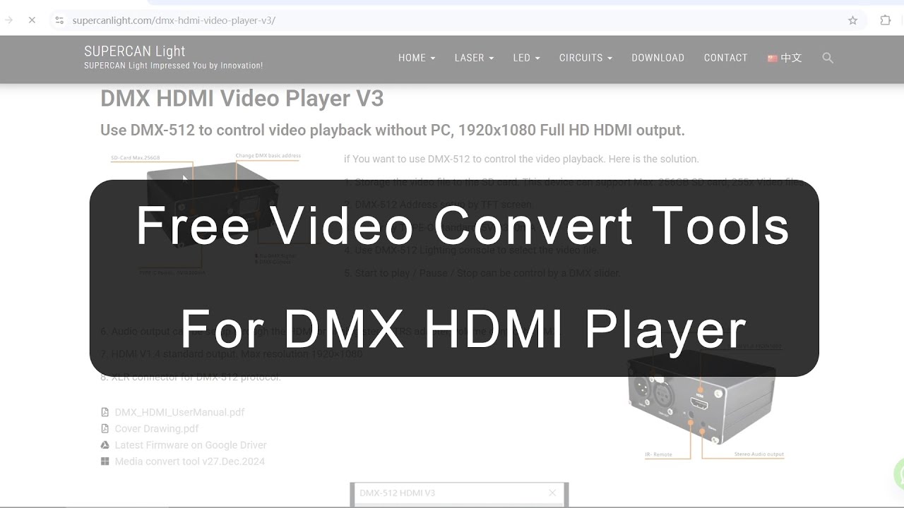 Free video convert tools for dmx HDMI player - YouTube