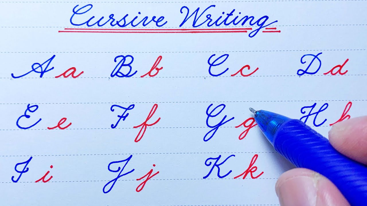 Cursive writing a to z | Cursive abcd | Cursive handwriting practice ...