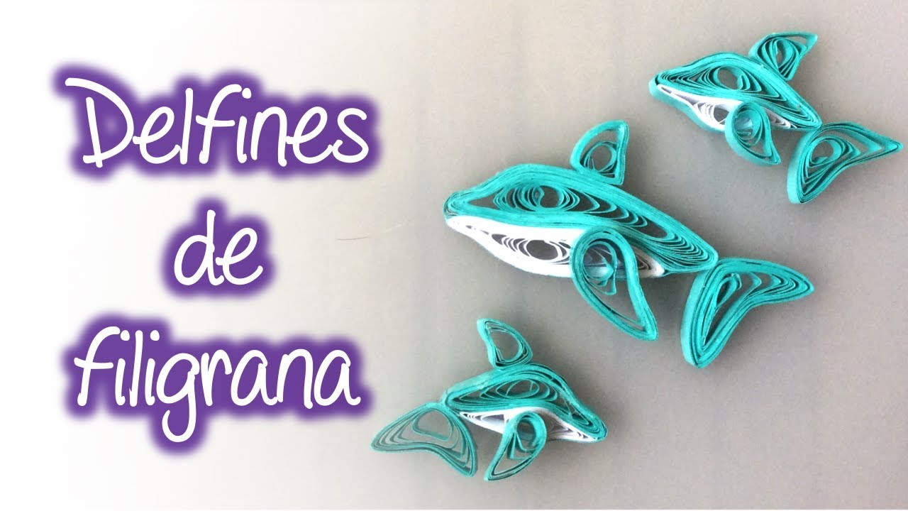 Delfines de Filigrana ( Dije y Aretes ), Quilling Dolphins ( earrings ...