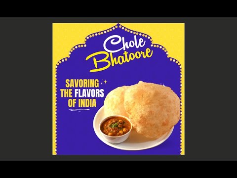 how to make chole bhature spicey digital banner design - YouTube