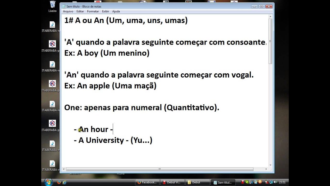 3 regras básicas de inglês - YouTube