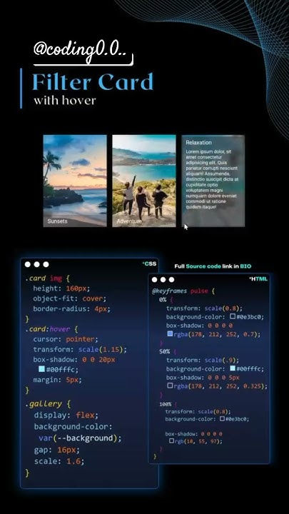Filter Card With Hover Css Html Webdesign Fold
