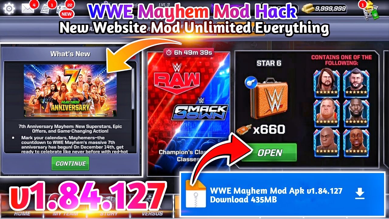WWE Mayhem Mod Apk v1.84.127 | WWE Mayhem New Update Mod v1.84.127 ...