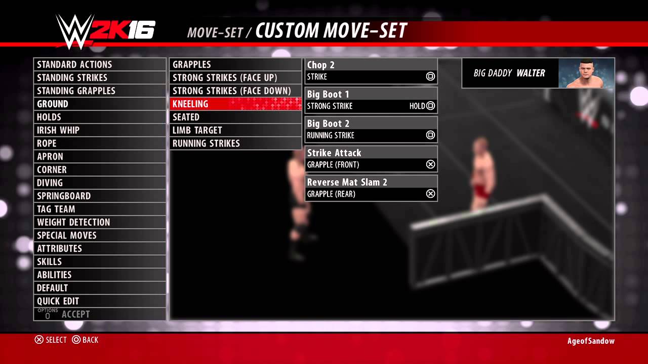 WWE 2K16 Big Daddy Walter Moveset - YouTube