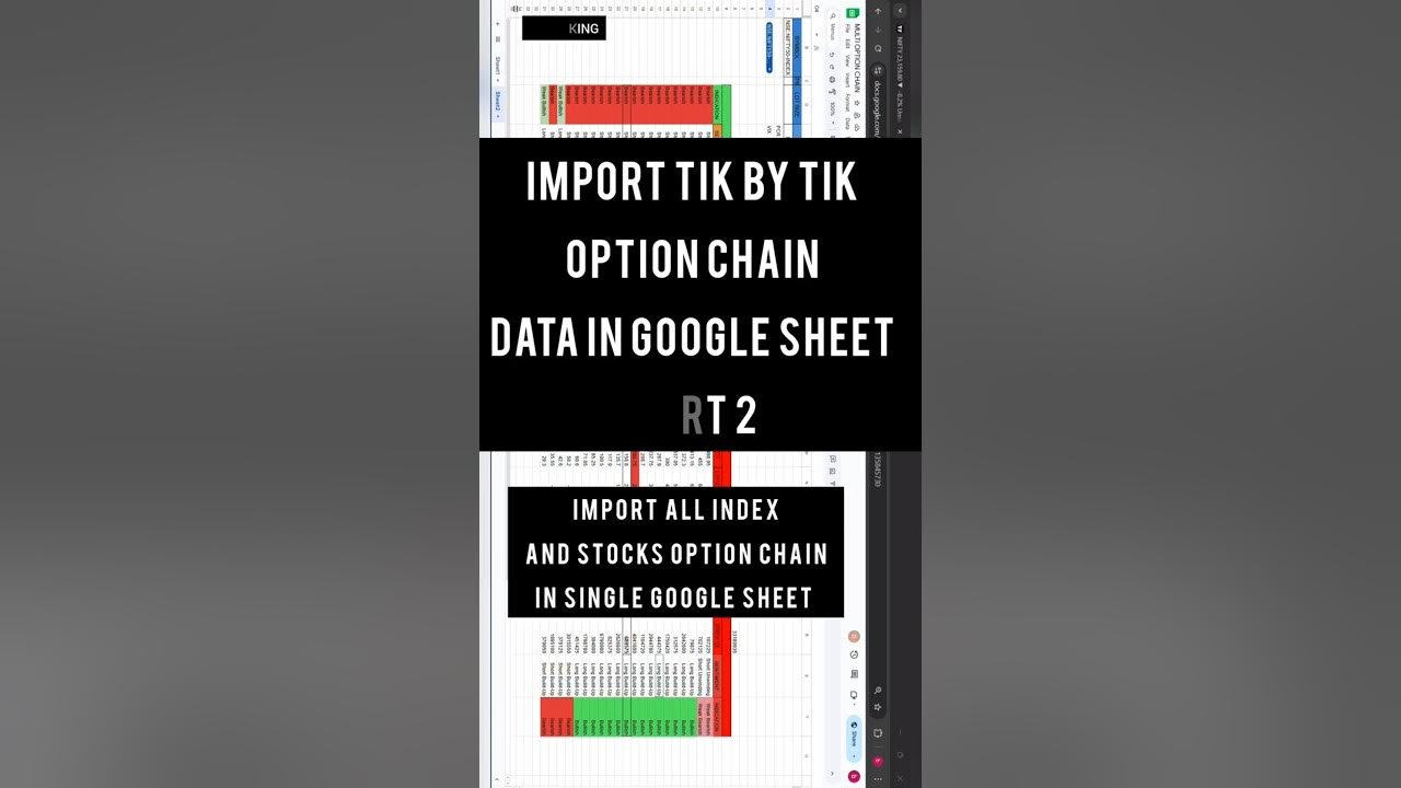 IMPORTING TIK BY TIK OPTION CHAIN DATA IN GOOGLE SHEET - Automated Analysis in Google sheet ...