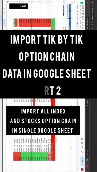 IMPORTING TIK BY TIK OPTION CHAIN DATA IN GOOGLE SHEET - Automated Analysis in Google sheet ...