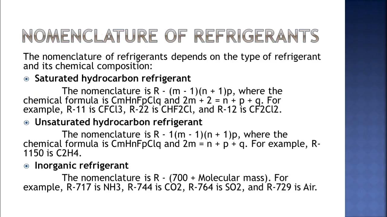 Refrigerants Classification & Nomenclature - YouTube