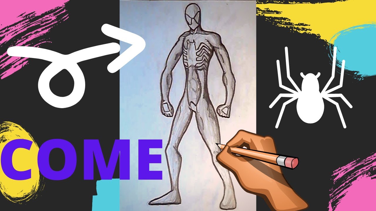 How To Draw Symbiote Spider Man:Part 2 :Characters - YouTube