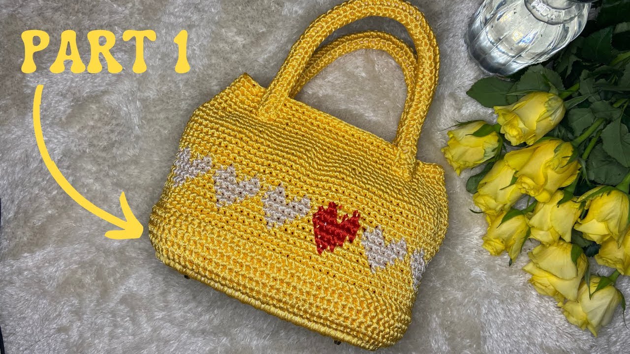 Crcohet Handbag - first part - Crochet bag Base with couple Rows upp ...