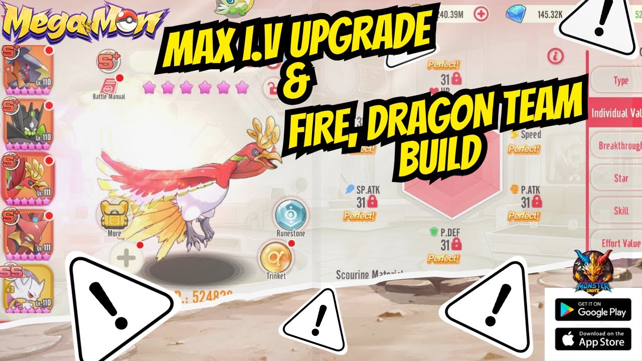 Max IV Upgrade! Fire & Dragon Team Build Showcase | Megamon Gameplay ...