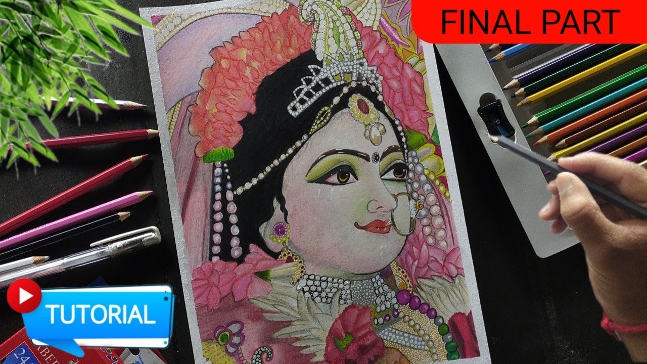 How To Draw Shri Radha Rani Ji, 🙏, Radha Rani Ji Drawing, Final Part ...