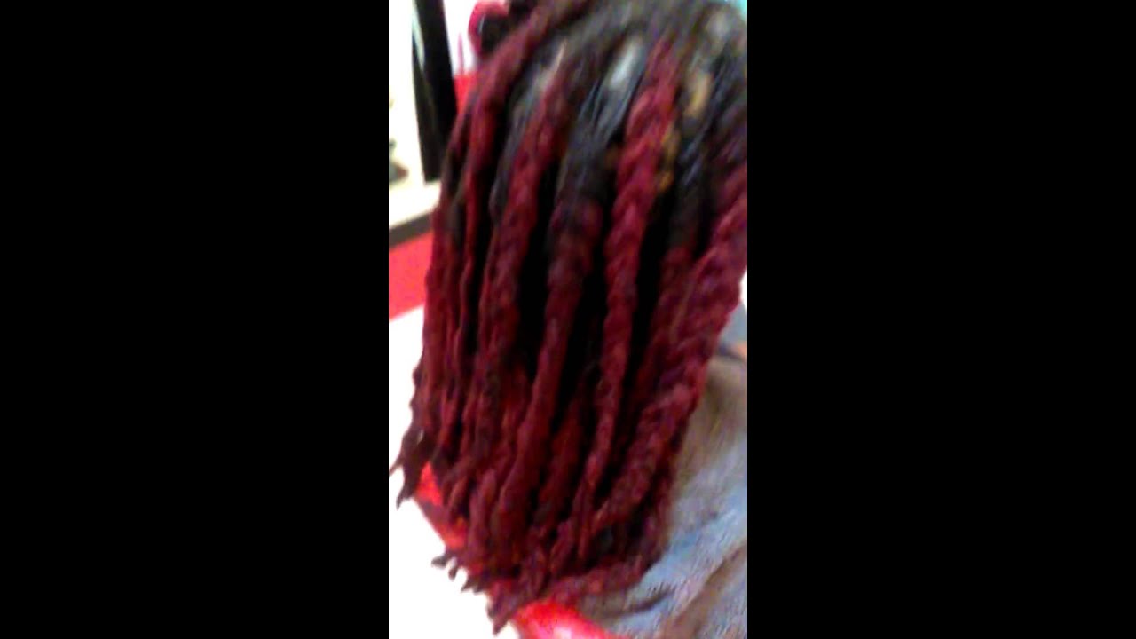 Dreadlock retwist and Red color in plats Dreadlocks At # ...