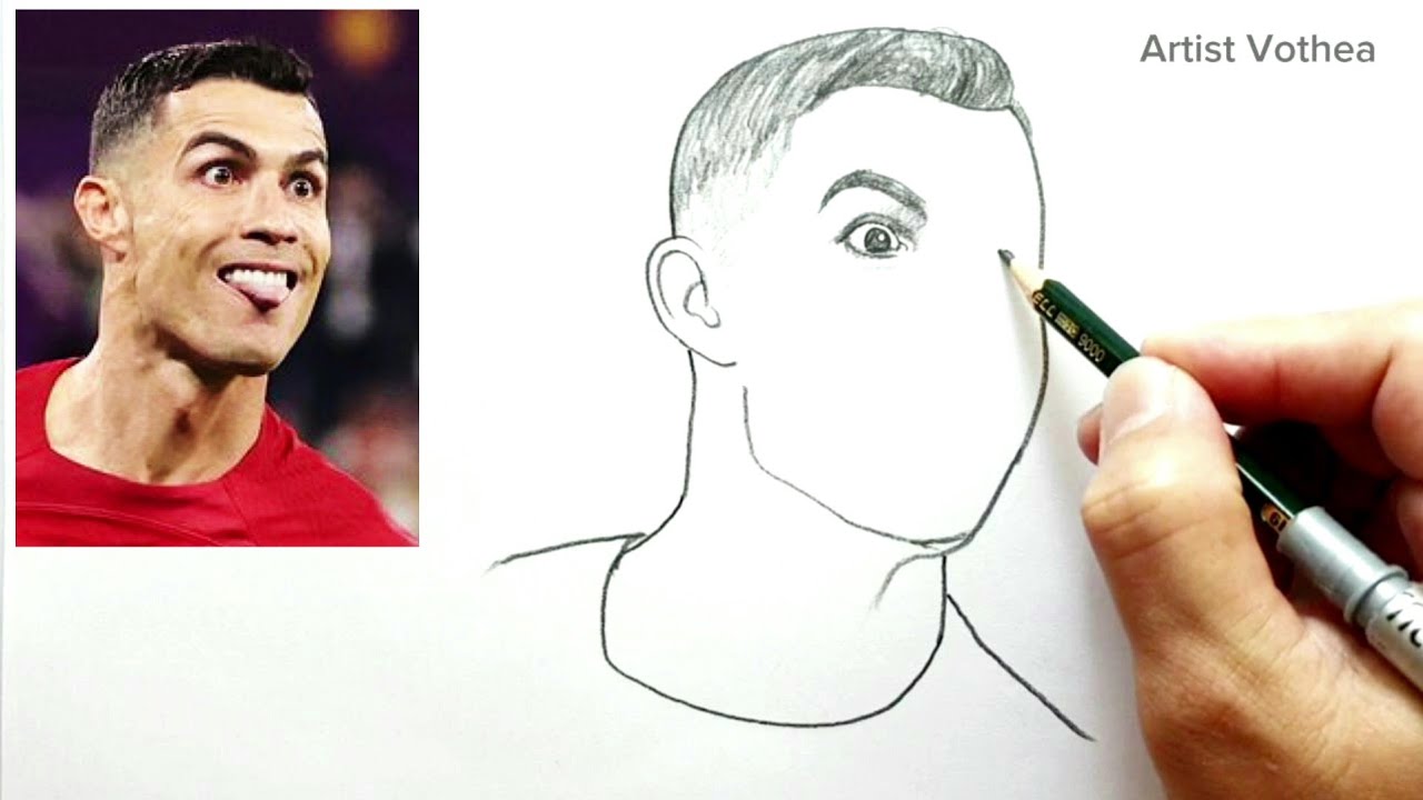 Sketching Cristiano Ronaldo | Drawing Tutorial Step By Step for ...