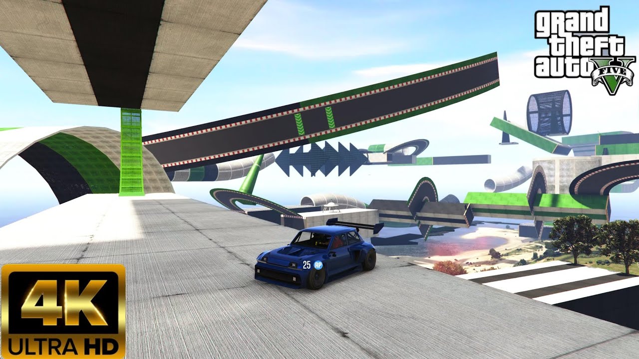 GTA5 Online parkour - 4K Ultra HD Ultimate Colorful Fun Wallride Stunt ...