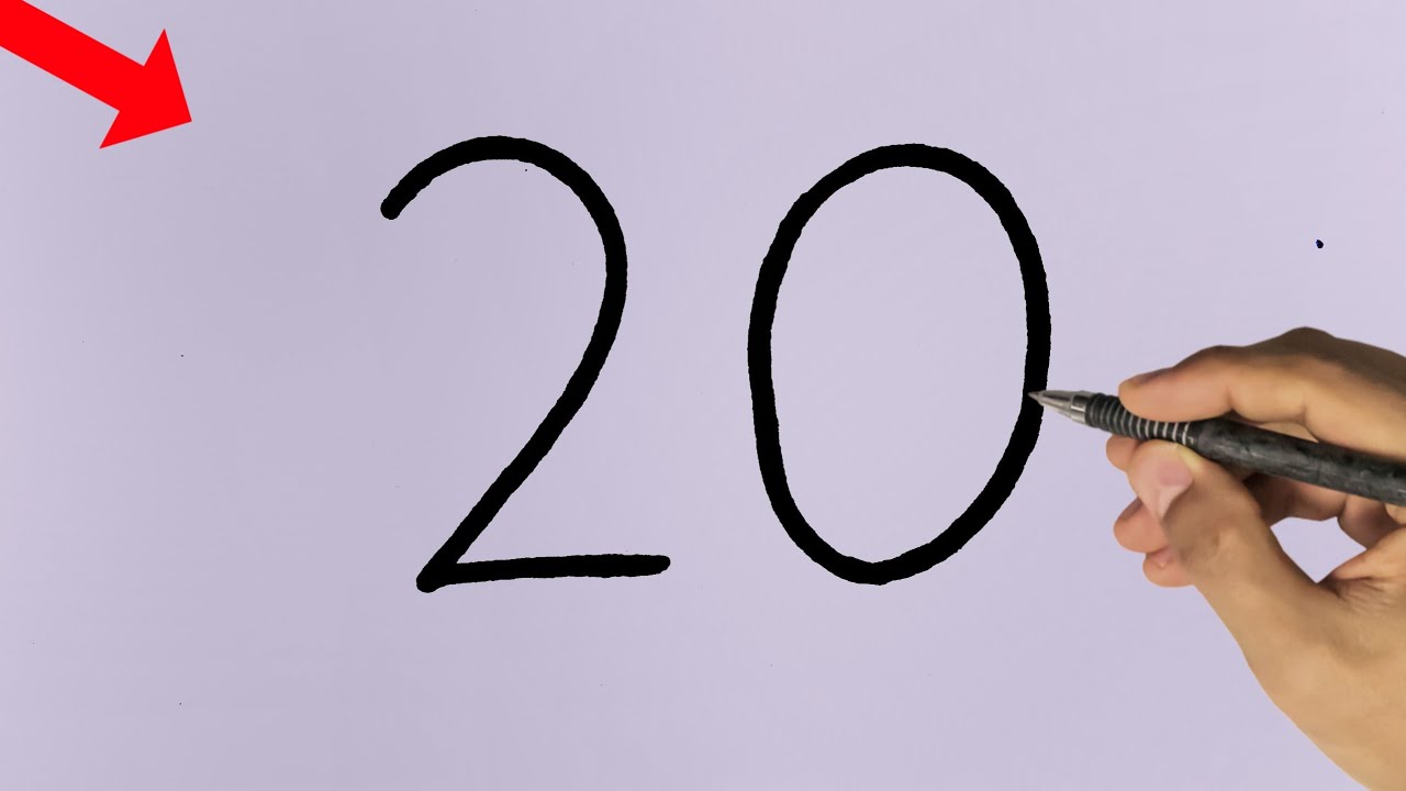 How To Draw A Lion From 20 Number l Number Drawing l Lion Drawing Easy ...