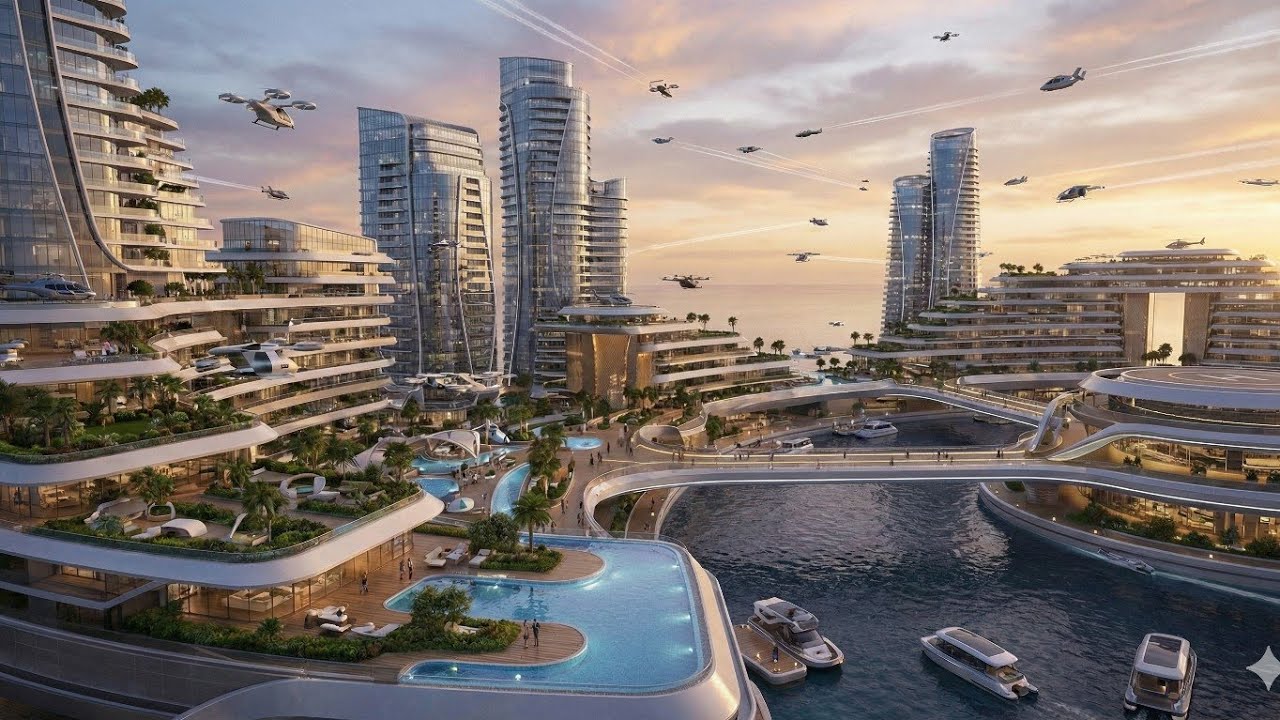 Future Sci Fi City | AI Short Film Part 04 Floating Arcologies ...
