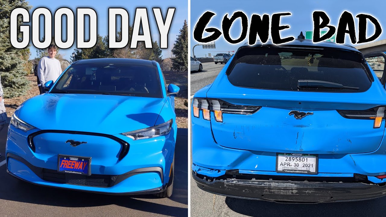 Mustang Mach-E - Hit & Run Crash Ends Day of Fun - YouTube