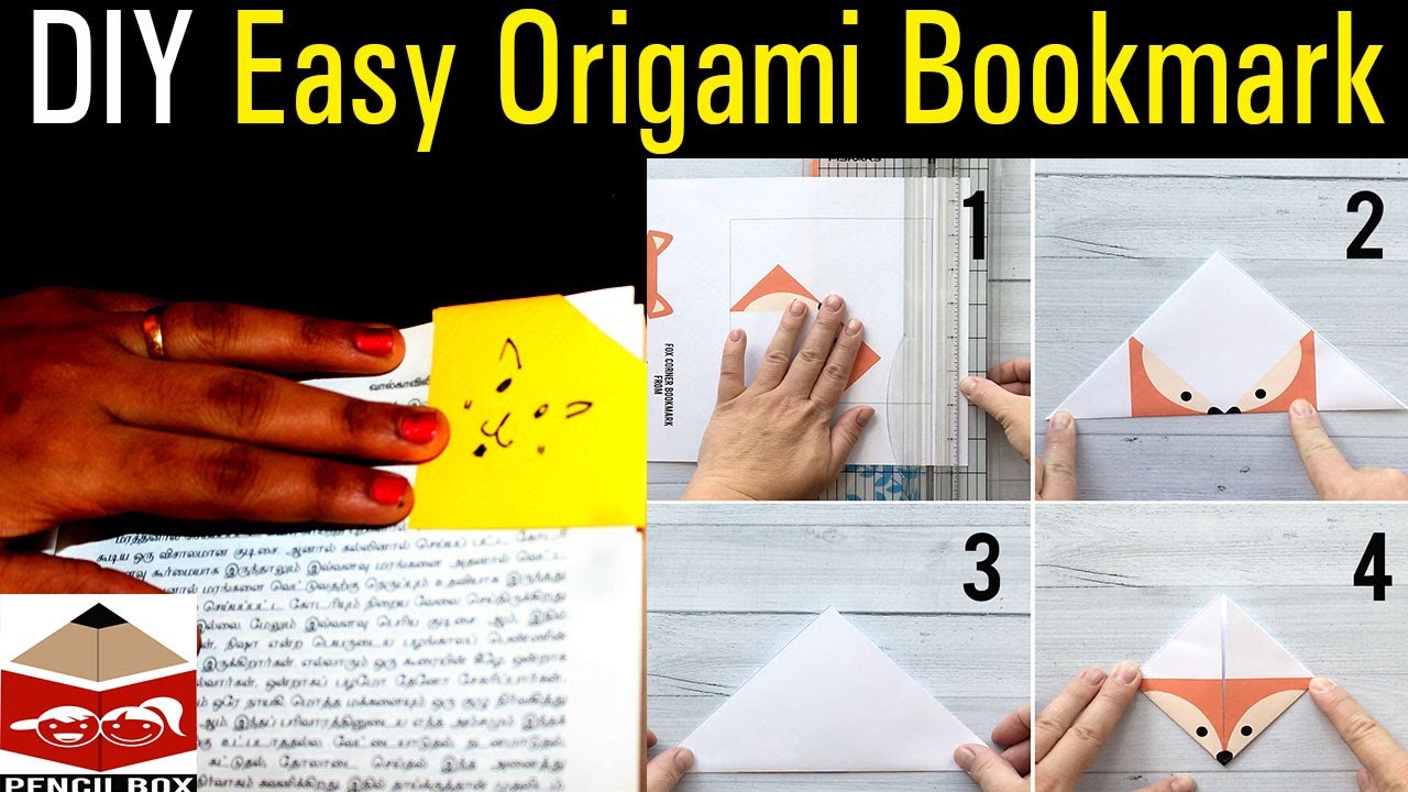 DIY Easy Origami Bookmark Step by step II Pencil Box - YouTube