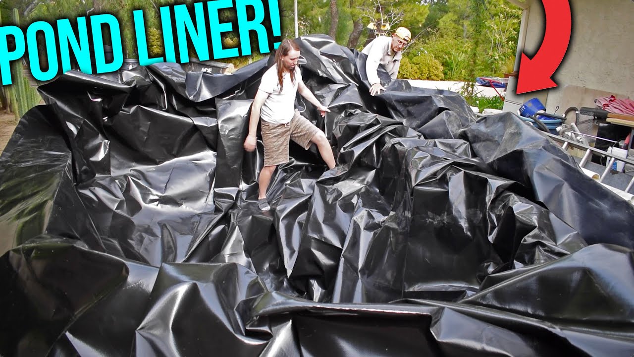 Installing Pond Liner Part 1 of 2 - YouTube