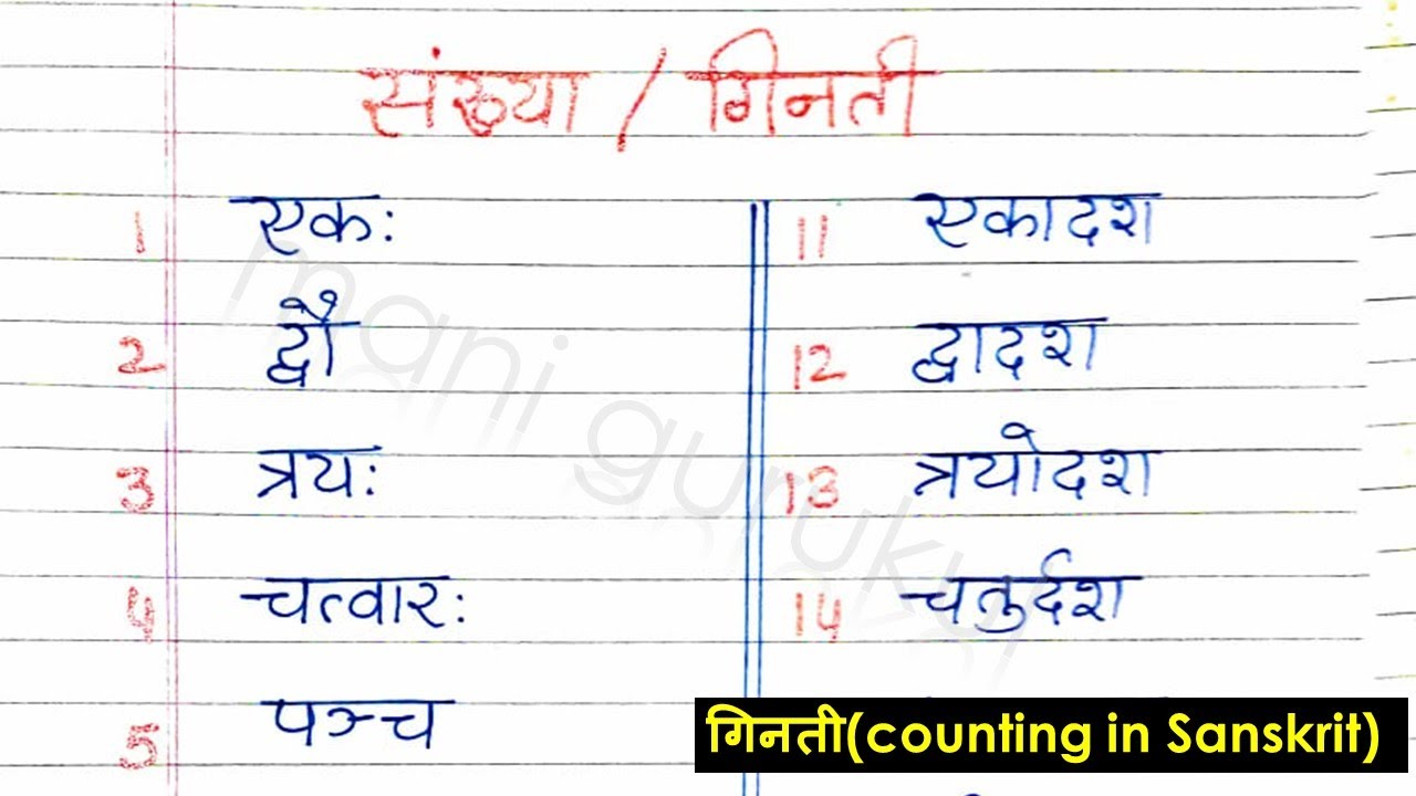 Sanskrit Me Ginti 1 20 1 To 20 Counting In Sanskrit 1 20 Sanskrit Me Ginti 1 20 1 To 20 Counting In Sanskrit 1 20