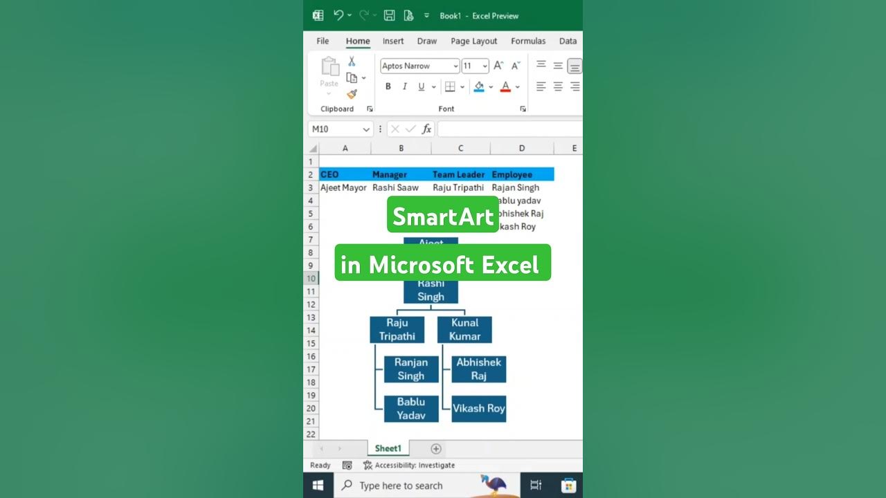 Smartart In Microsoft Excel Smartart Excelhacks Exceldataanalytics Exceltipsandtricks Excel 1845