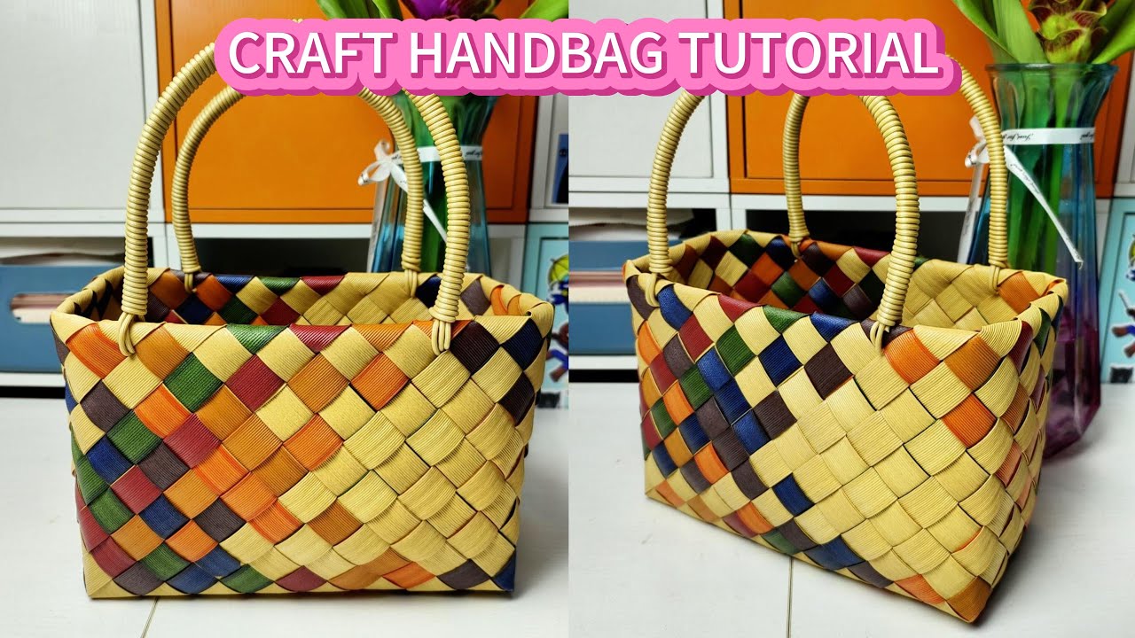 HOW TO CRAFT COLORFUL HANDBAG WITH RATTAN TUTORIAL - YouTube