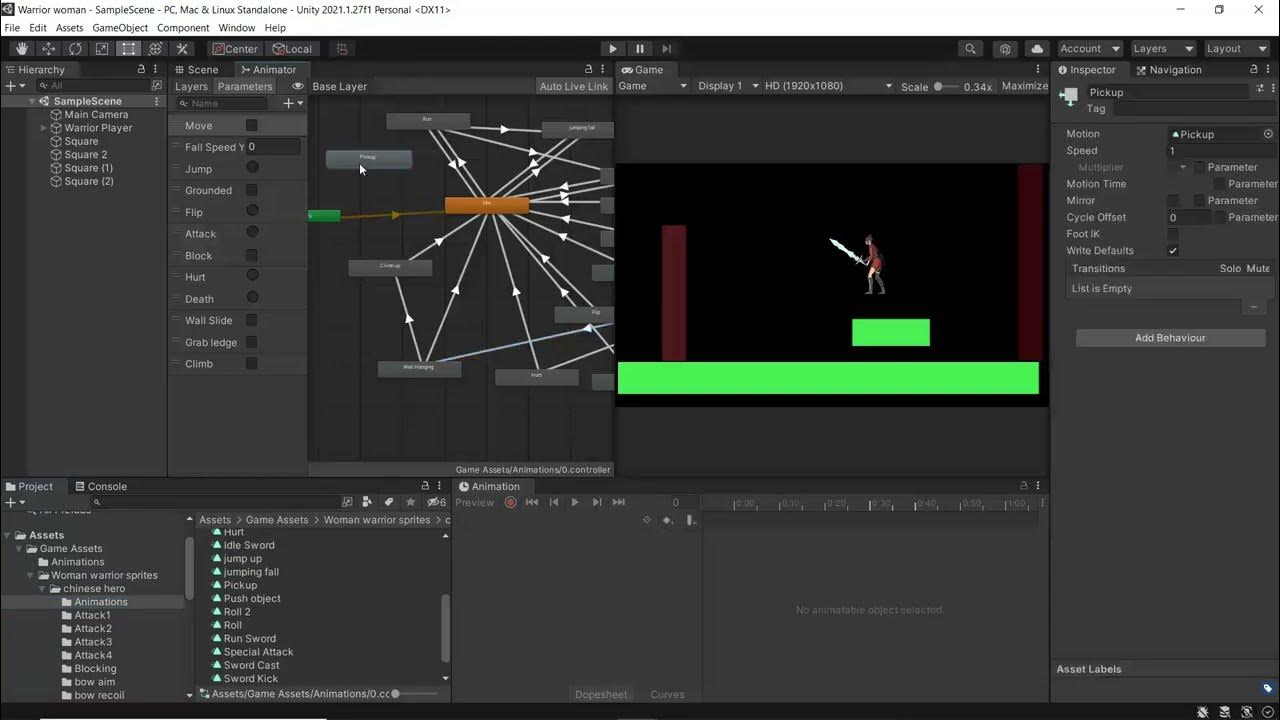 Learn to create Metroidvania player with unity and C# tutorial # 15 Pickup Animation - YouTube