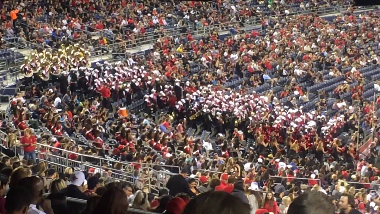 Marching Aztecs rock the stands at TheQ - YouTube