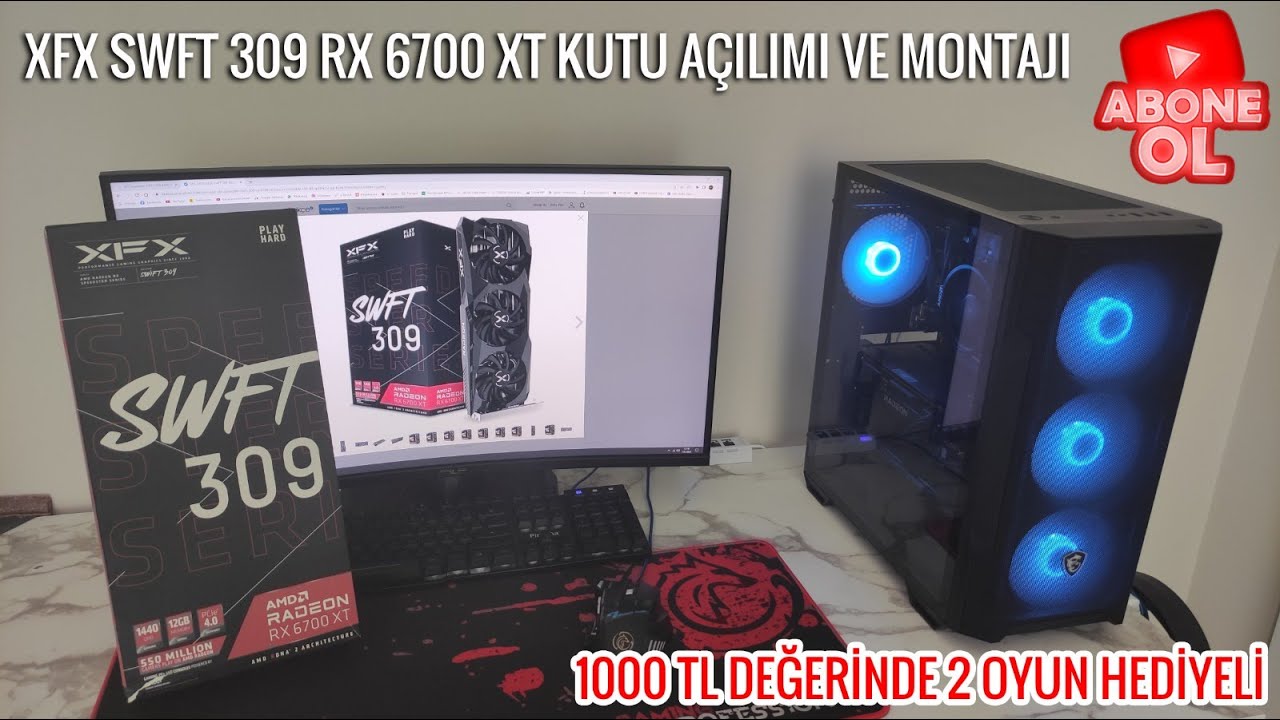 XFX SPEEDSTER SWFT 309 AMD RADEON RX 6700 XT KUTU AÇILIMI VE MONTAJI ...