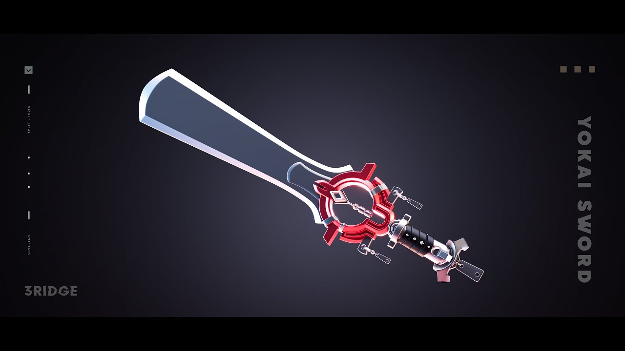 Hard surface modeling | Yokai stylized sword | Day 53 | 75 hard ...