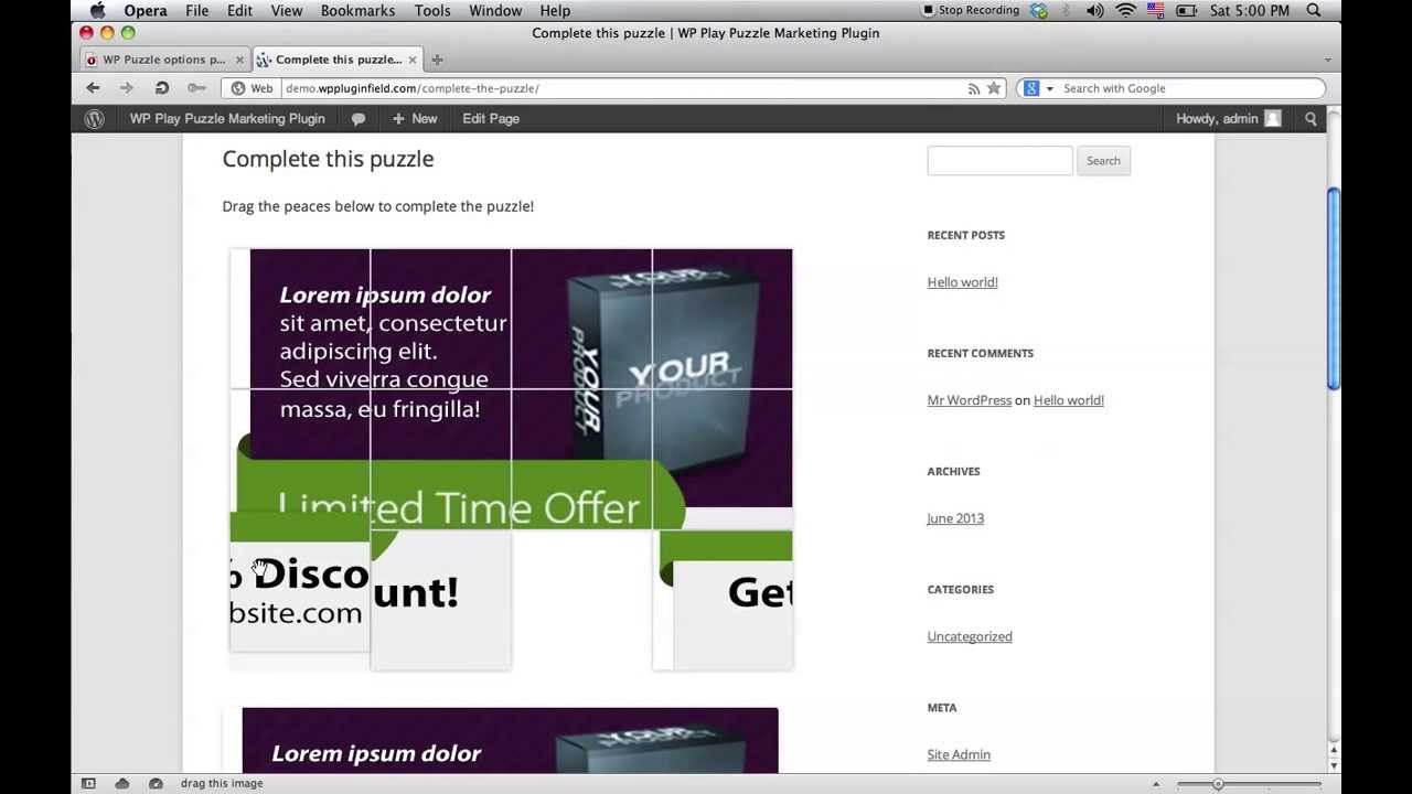 Interactive Play Puzzle Marketing WordPress Plugin Demo - YouTube