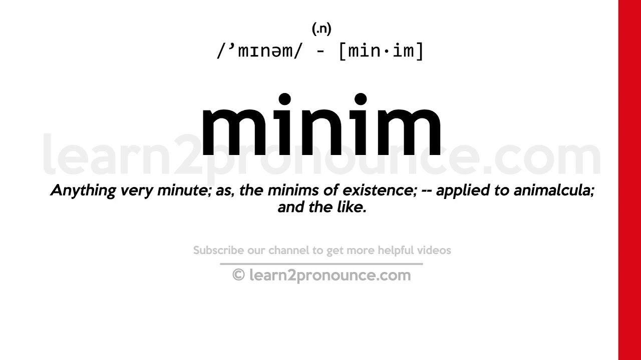 minim pronunciation and definition - YouTube