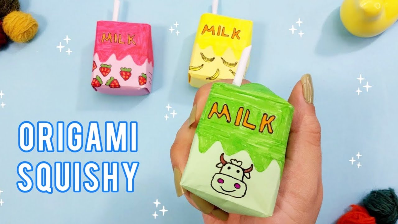 origami squishy paper milk box | how to make a squishy - YouTube