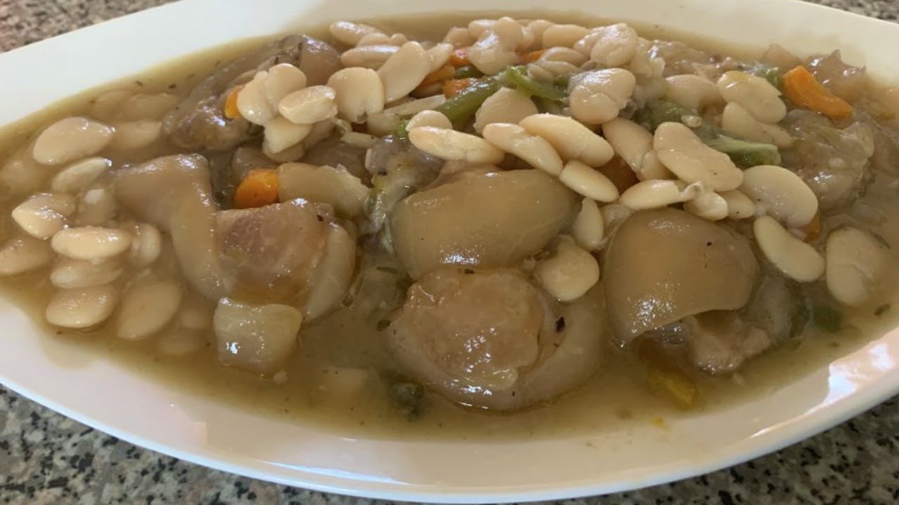 COW FOOT and BROAD BEAN WITHOUT Browning| How To Cook Jamaican Cow Foot ...
