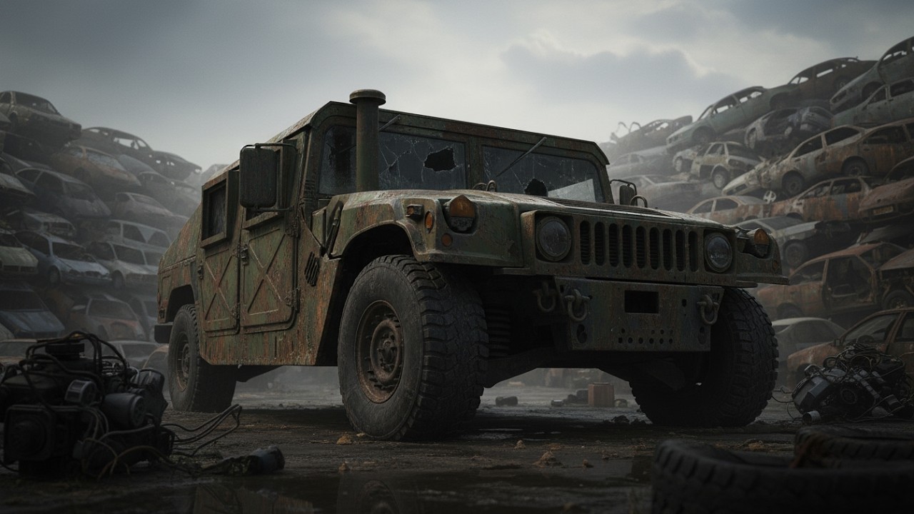 Abandoned Military Humvee Found in Scrap Yard – Amazing Rusty ...